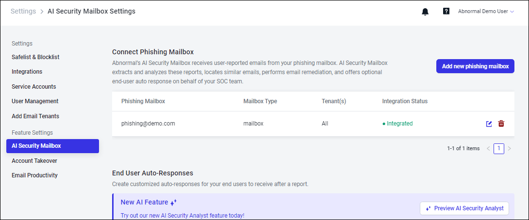 AI Security Mailbox Quick Guide